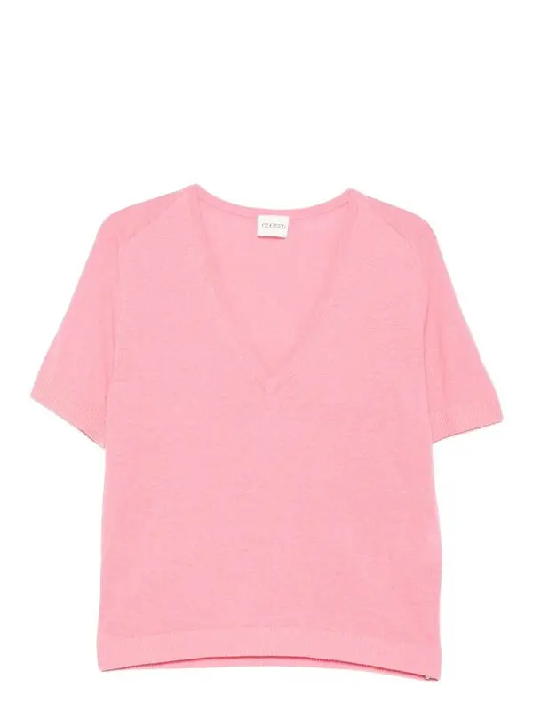 Closed Linen And Cotton V-necked Sweater - Pink