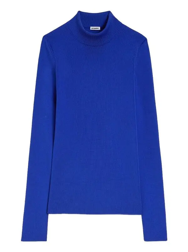 JIL SANDER Mock Neck Jumper - Blue