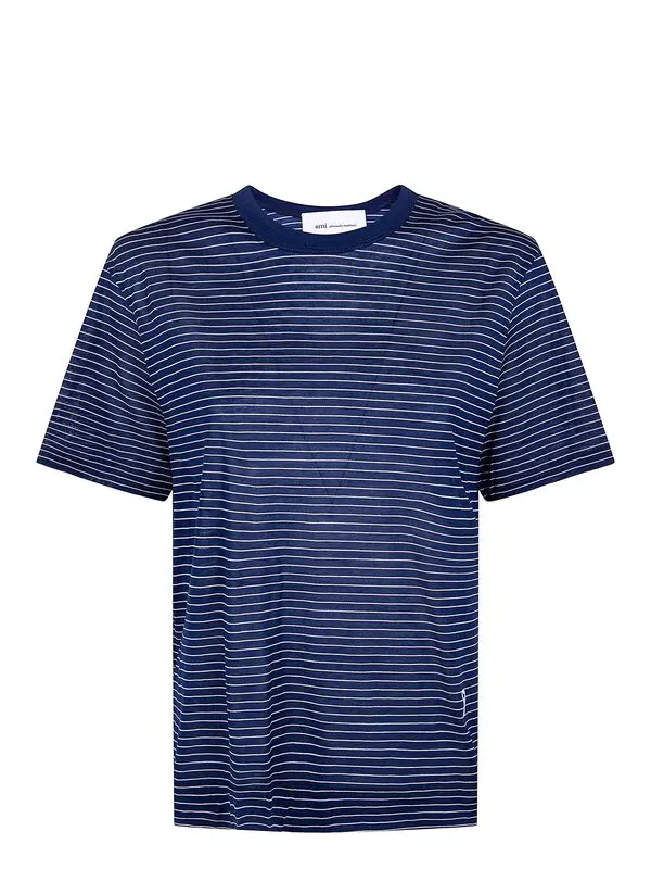 Ami Striped Short Sleeve T-shirt - Blue