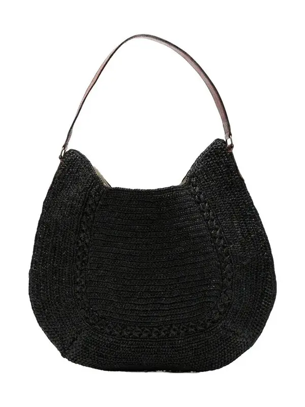 IBELIV Meva Raffia Shoulder Bag - Black