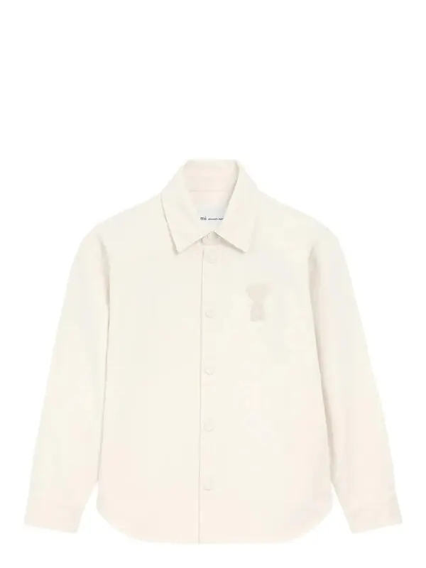 Ami Overshirt With Knitted " De Coeur - White