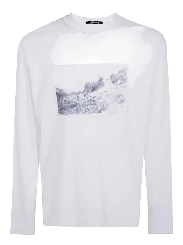 Jacquemus Le Tshirt Paysan Long Sleeves" T-shirt - Gray