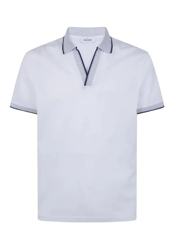 GRAN SASSO Tennis Skipper Short Sleeves Polo Shirt - White
