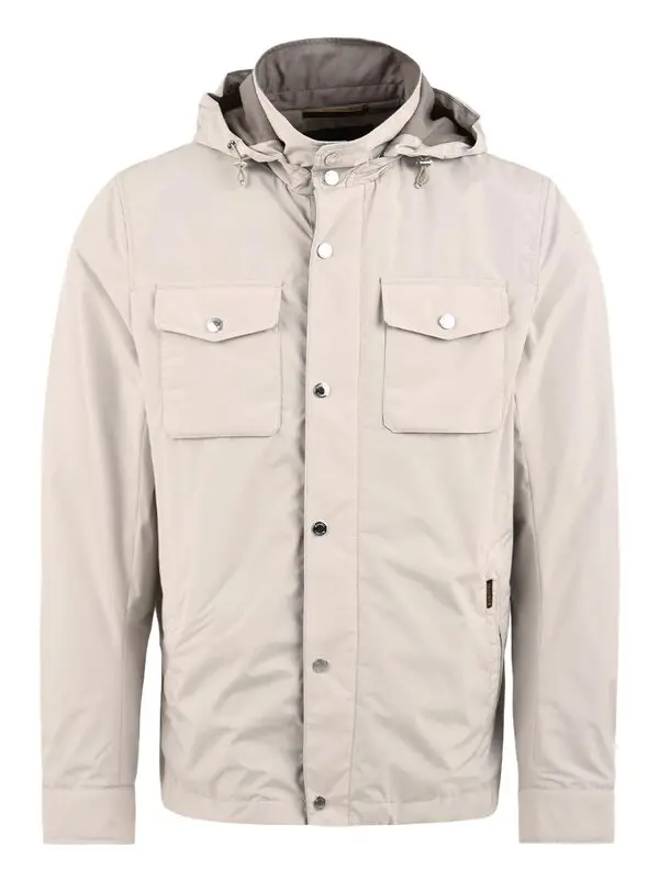 MOORER Buttoned Jacket With Hood - Ivory