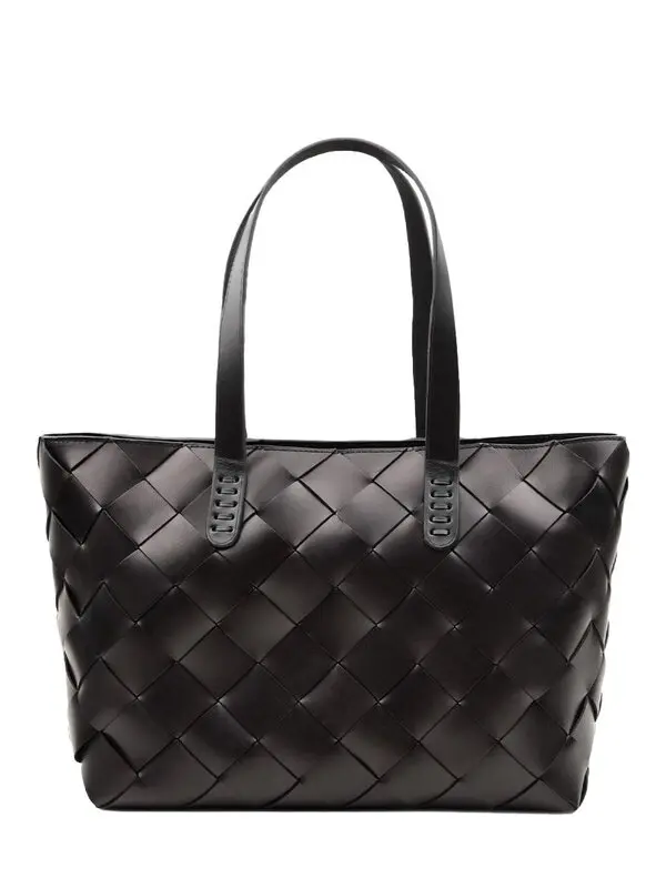 Dragon Diffusion Woven Leather Tote - Black