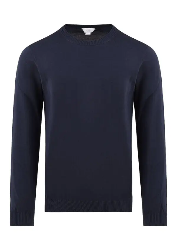 Malo Long Sleeve Cotton Sweater - Blue