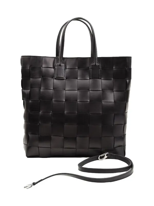 Dragon Diffusion Woven Leather Tote - Black