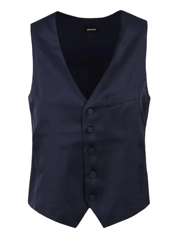 Zadig&Voltaire Buttoned Emaux Vest - Marine