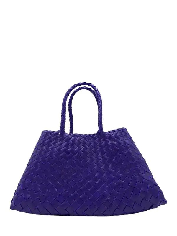 Dragon Diffusion Santa Croce Handwoven Basket Tote Buffalo Calf Tapered Leather - Deep Purple