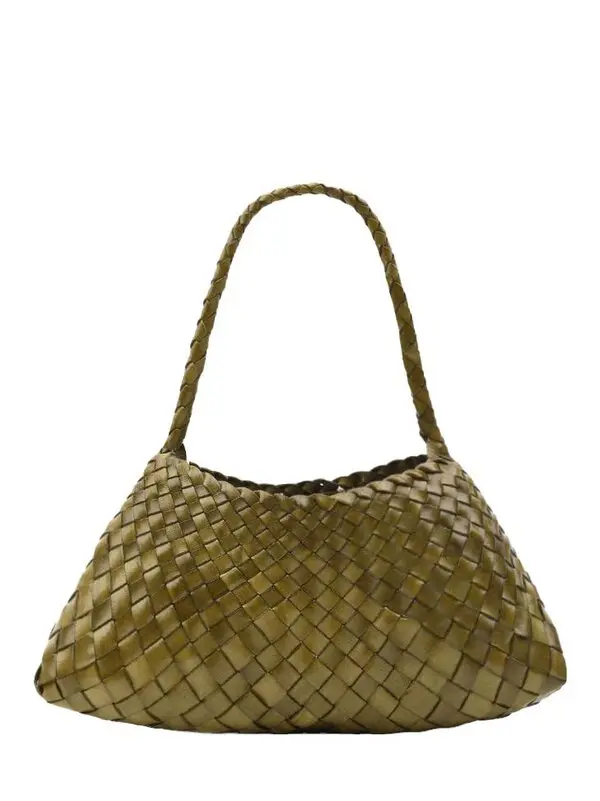 Dragon Diffusion Woven Leather Baguette - Kaki
