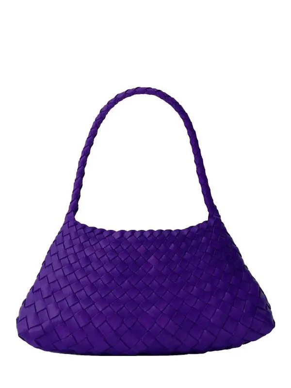 Dragon Diffusion Woven Leather Baguette Bag - Deep Purple