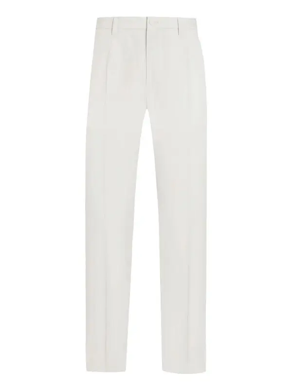 Dolce & Gabbana Wool Poplin Trousers - Nude & Neutrals