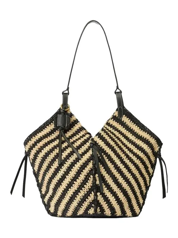 Isabel Marant Tampa Raffia Shoulder Bag - Nude & Neutrals