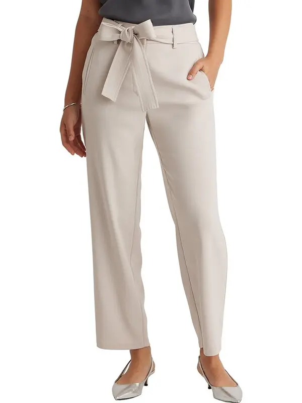 Quince Stretch Crepe Paperbag Pants - Sand