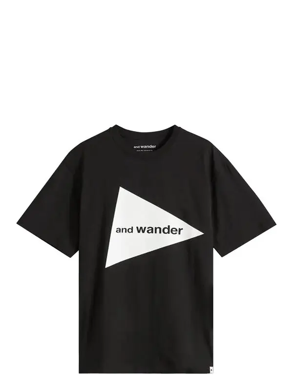 AND WANDER Big Logo Tee - Black