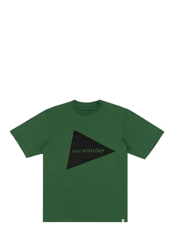 AND WANDER Big Logo Short-sleeve Tee - Green