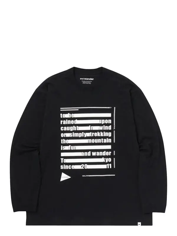 AND WANDER Typography Printed Long-sleeve Tee - Black