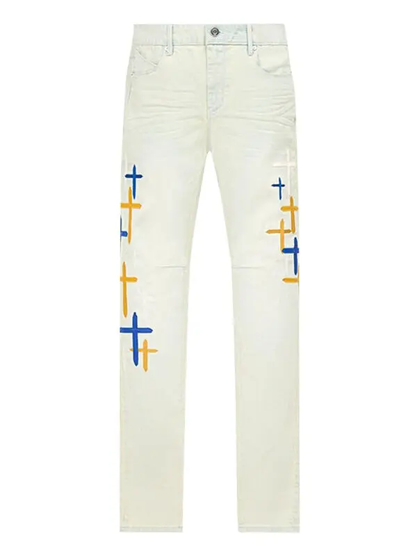 RtA Bryant Skinny Jean With Cross Patch - Blue