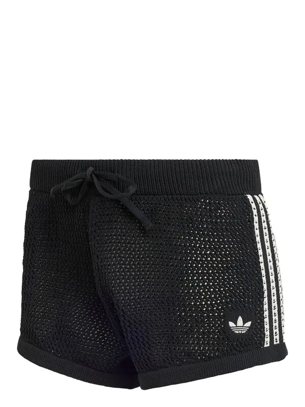 Adidas Knitted Crochet Shorts - Black