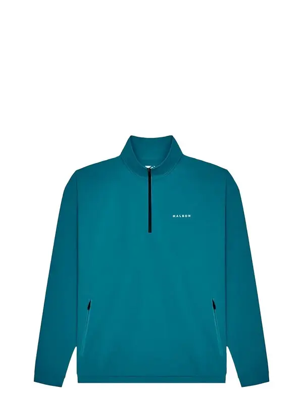MALBON Performance Quarter Zip Shell Pullover - Blue