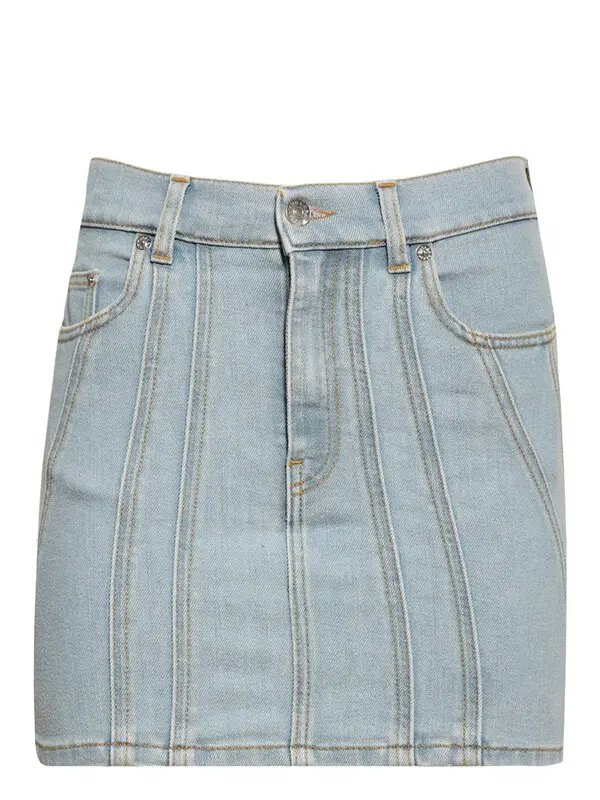 MUGLER Denim Mini Skirt - Blue