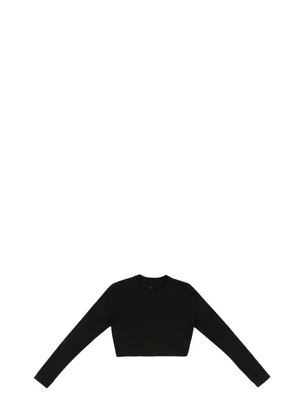 Nike Nsw Chill Knit Slim Long-sleeve Cropped Top - Black