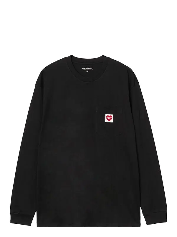 Carhartt Work In Progress Long-sleeve Pocket Heart T-shirt - Black