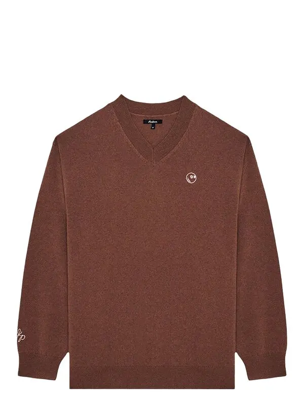 MALBON Jesper Parnevik V-neck Merino Wool Sweater - Brown