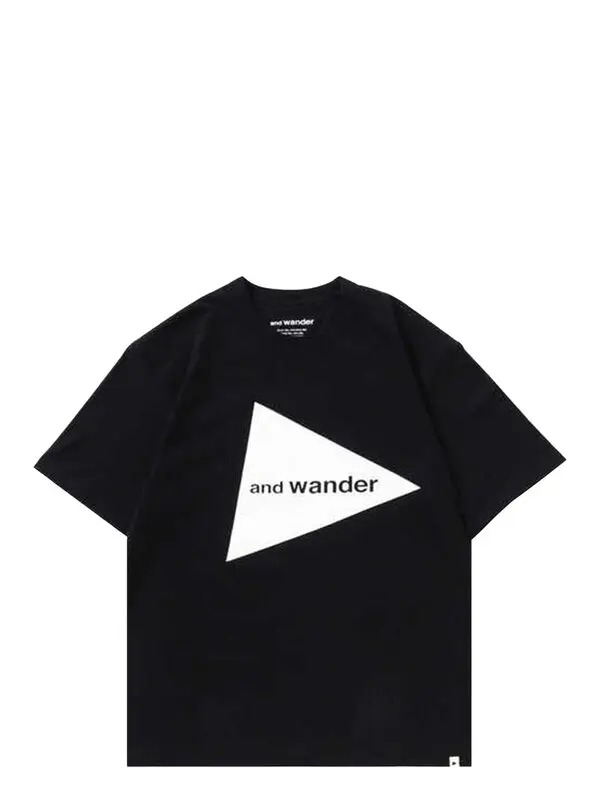 AND WANDER Big Logo Tee - Black