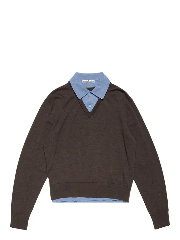 Acne Studios Layered Wool Sweater - Brown
