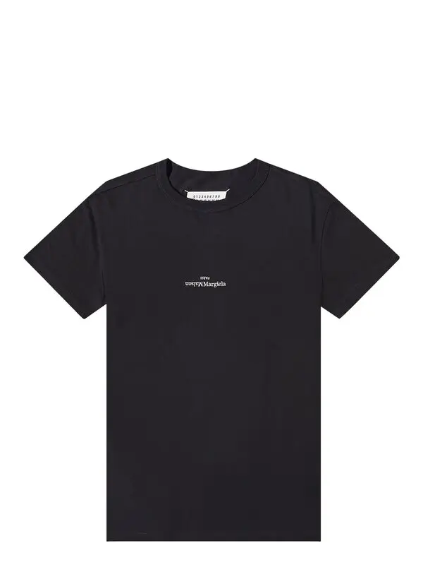 MAISON MARGIELA Logo Embroidered T-shirt - Black