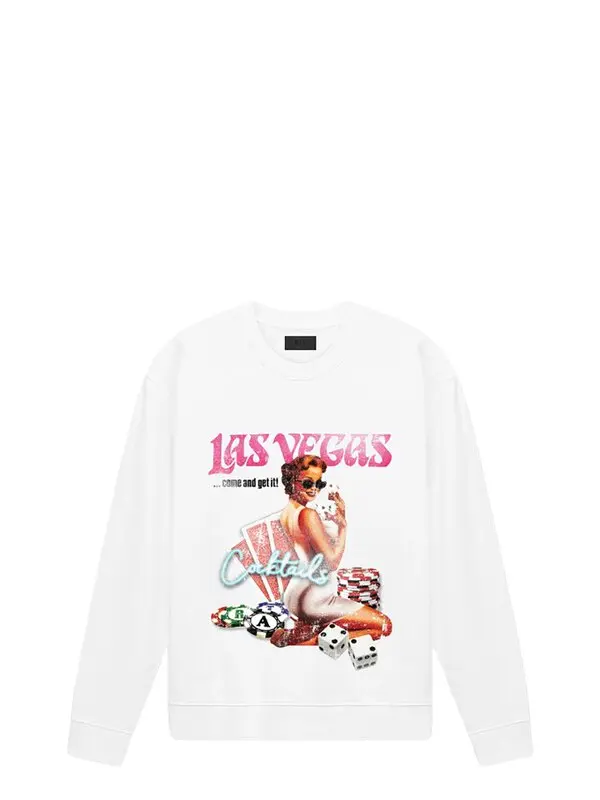 RtA Charles Las Vegas Cocktail Sweatshirt - White