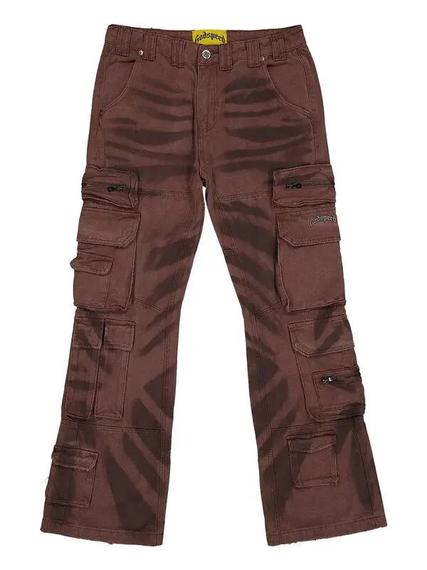 GODSPEED Skidrow Flared Cargo Pants - Red
