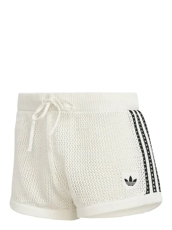 Adidas Knitted Crochet Shorts - White
