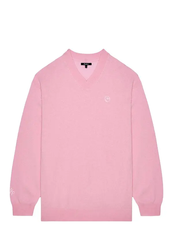 MALBON Jesper Parnevik V-neck Merino Wool Sweater - Pink