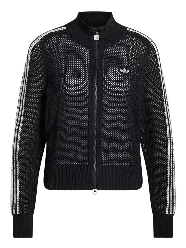 Adidas Knitted Crochet Firebird Track Top - Black