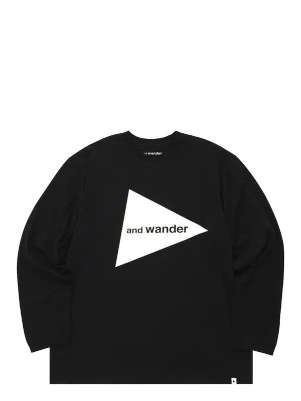 AND WANDER Logo Long-sleeve Tee - Black