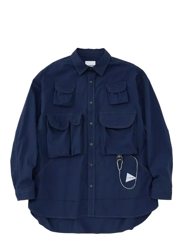 AND WANDER Multi Pocket Shirt - Blue