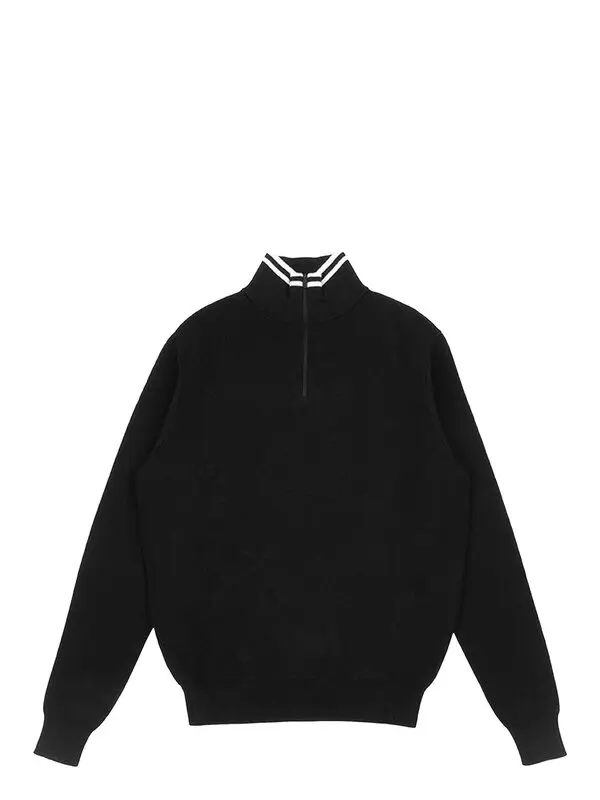 MALBON Knit Quarter Zip - Black