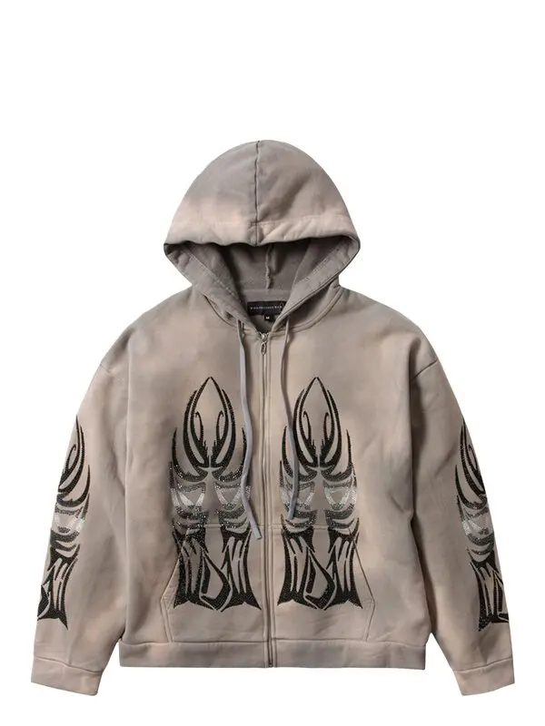WHO DECIDES WAR BY EV BRAVADO Winged Zip Up - Grey