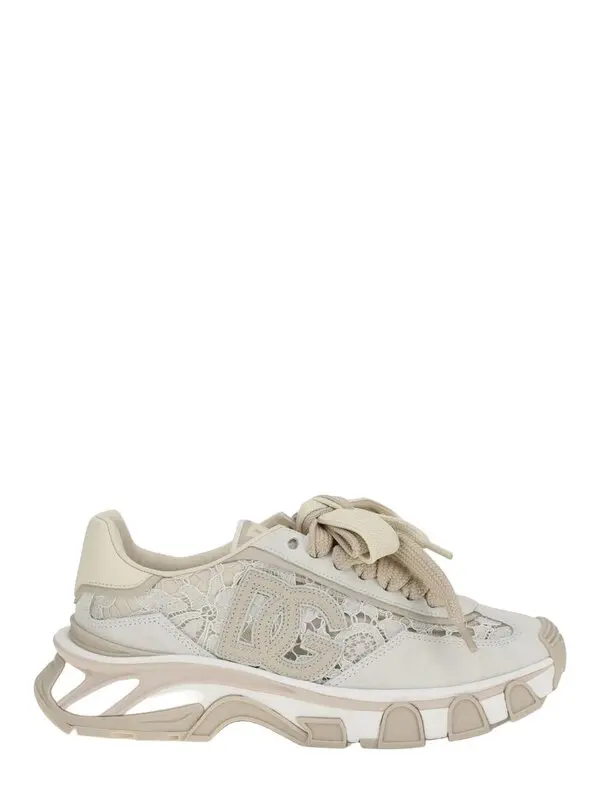 Dolce & Gabbana Lace Up Sneakers - Cream