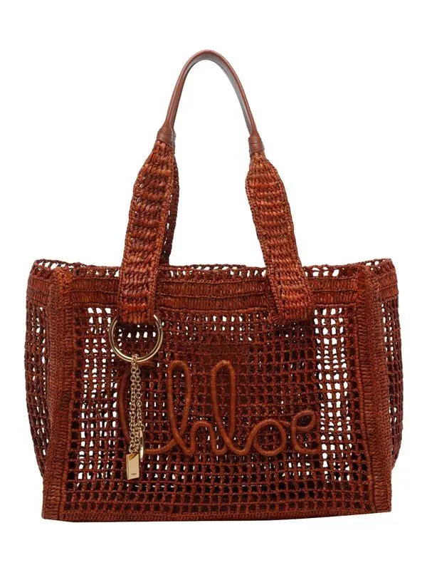 Chloé Raffia Tote Bag - Brown