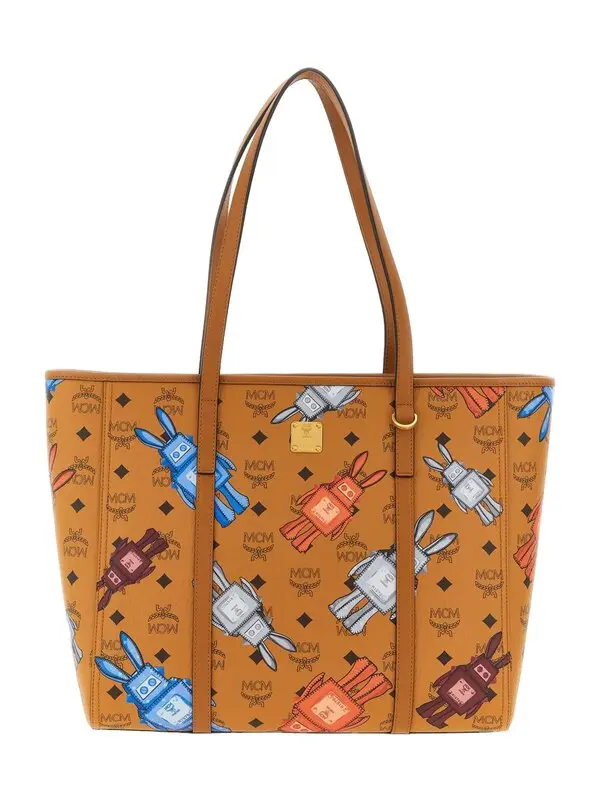 Mcm Printed Shoulder Bag - Brown