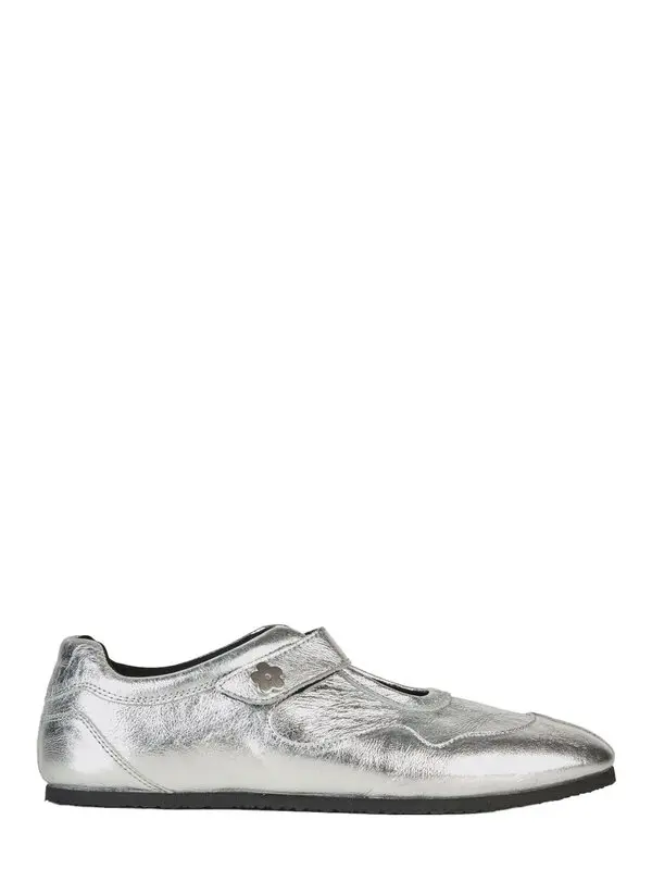 Cecilie Bahnsen Laminated Leather Mary Jane Shoes - Silver