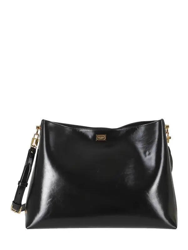 Dolce & Gabbana Vittoria Large Bag In Leather - Black