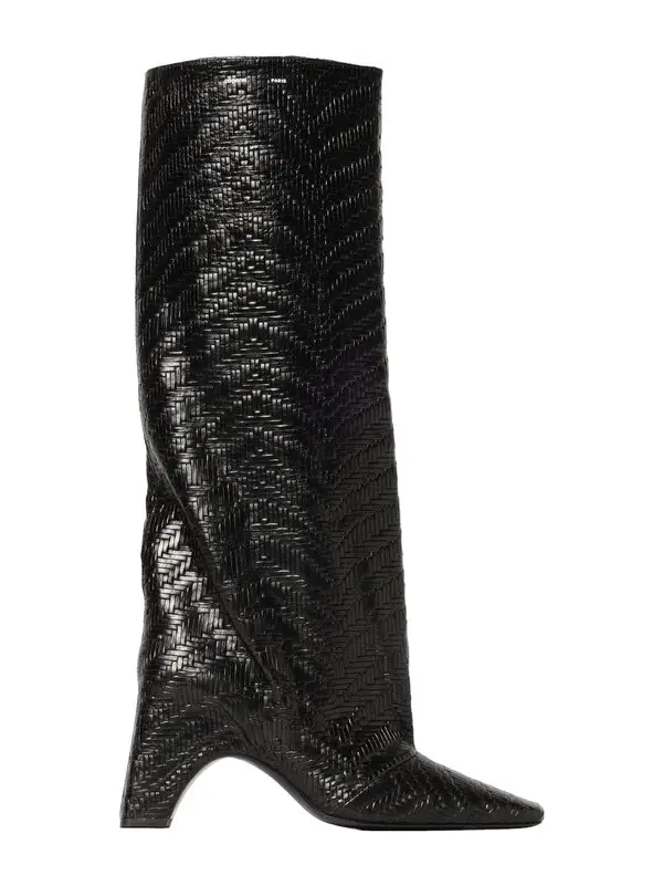 Coperni Bridge Woven Leather Knee-high Boots - Brown