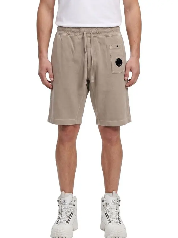 C.P. COMPANY Organic Cotton Drawstring Shorts - Grey
