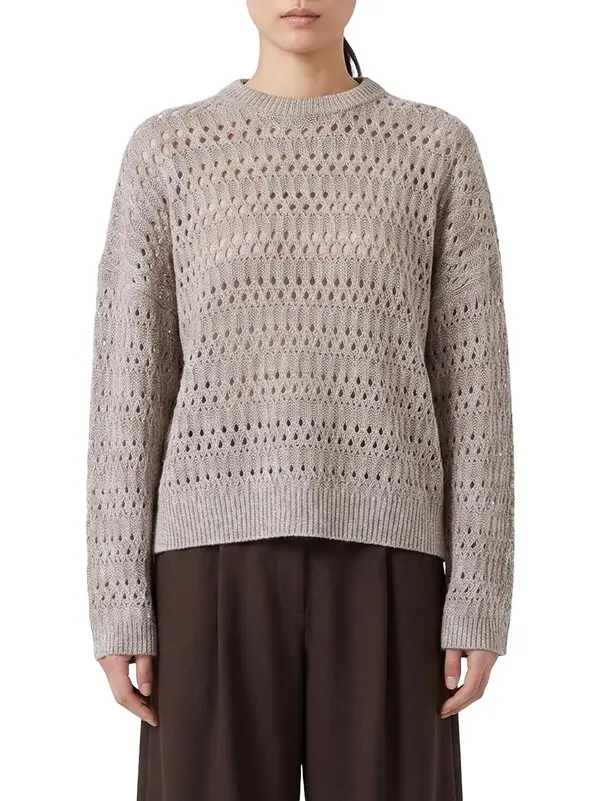Brunello Cucinelli Embellished Knit Pullover - Dove Grey