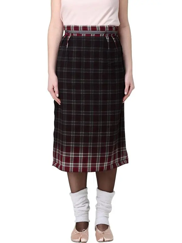 MAISON MARGIELA Plaid Skirt - Burgundy
