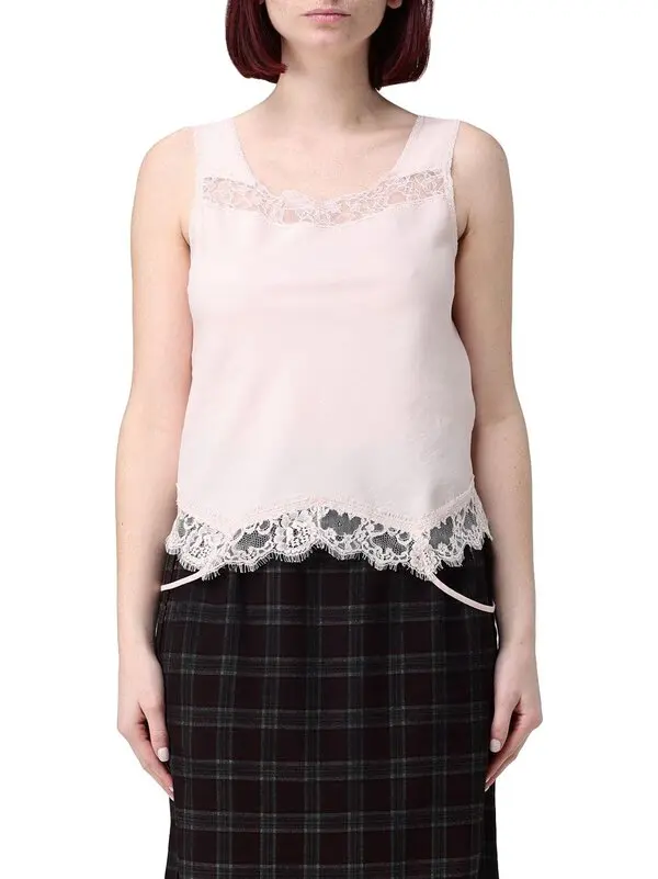 MAISON MARGIELA Sleeveless Lace Trimmed Top - Pink